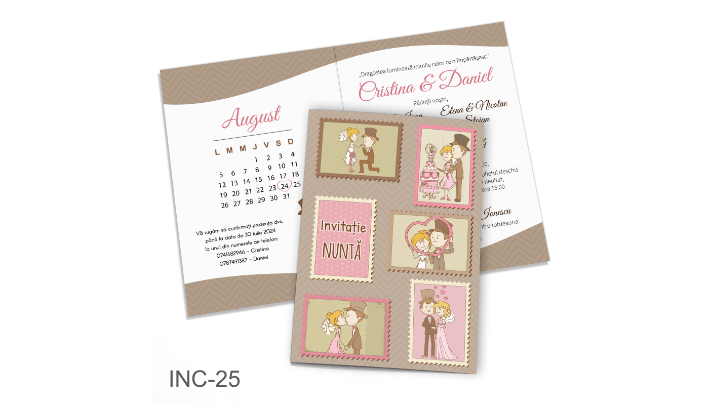 Invitatii nunta haioase - Mire si mireasa - INC-25 - Invitatii, save ...